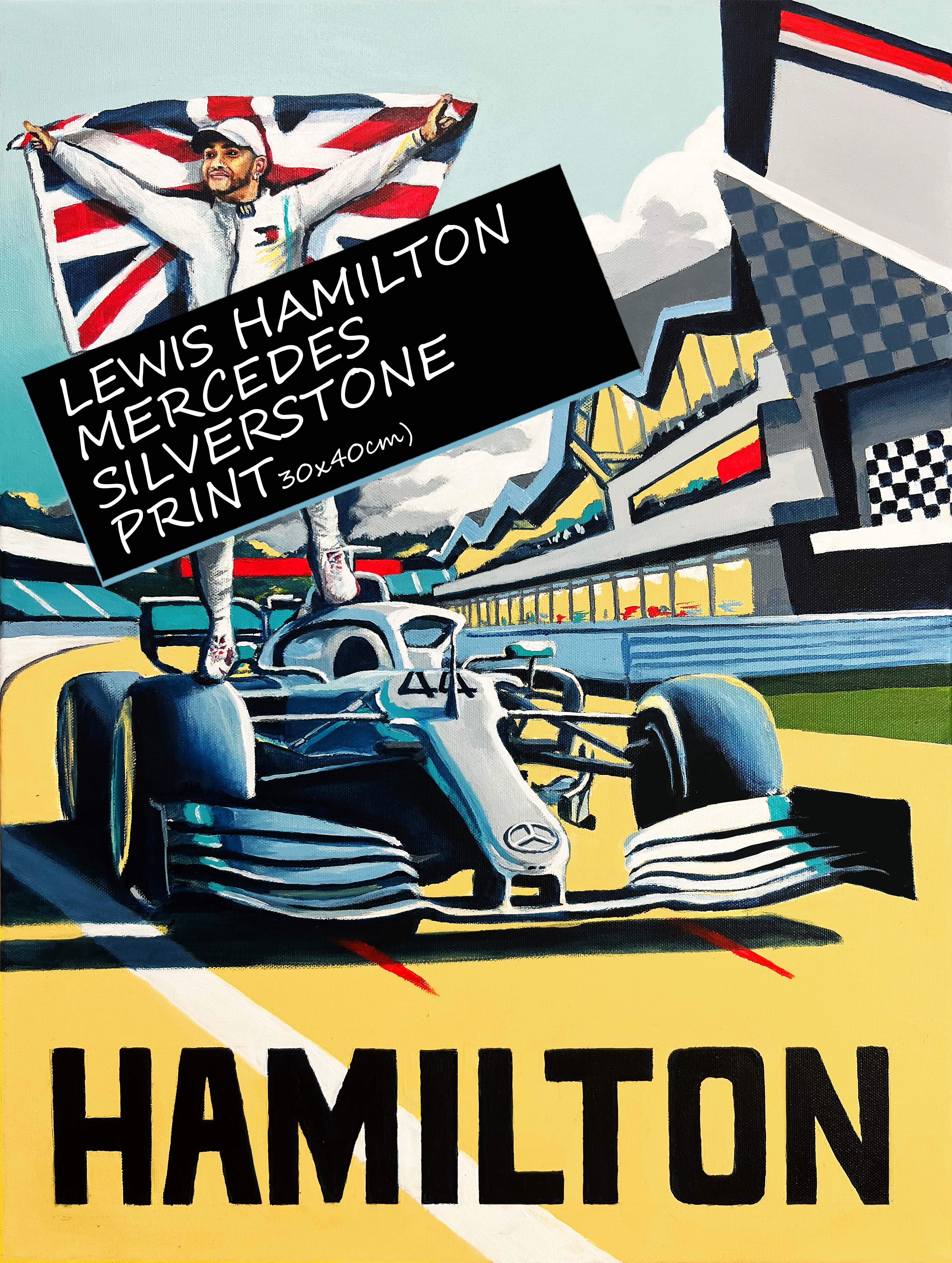 Lewis Hamilton Mercedes Silverstone - Formula 1 Art Print - F1 Fine Ar ...