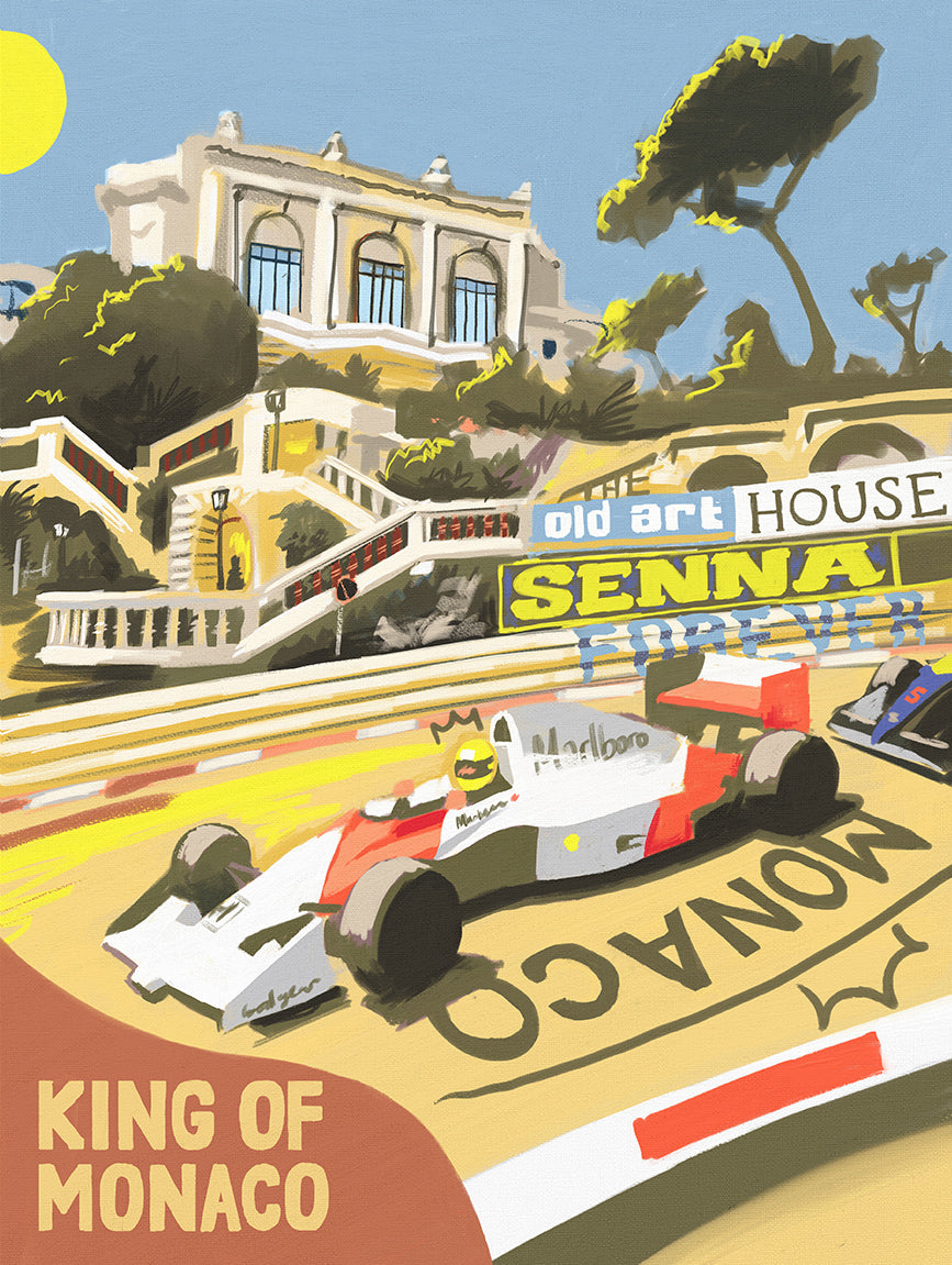 Senna McLaren Monaco - 90s Formula 1 Art Print - F1 Fine Art Print ...